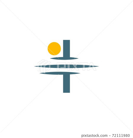 Logo icon Letter I with sunset icon design - Stock Illustration ...