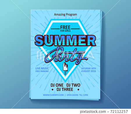 DJ summer party, night club show poster. Poster... - Stock Illustration ...