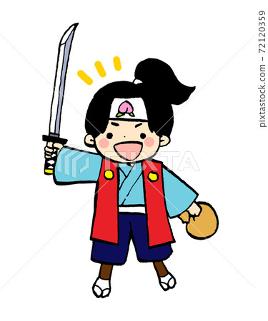 Illustration of child Momotaro separately - Stock Illustration ...
