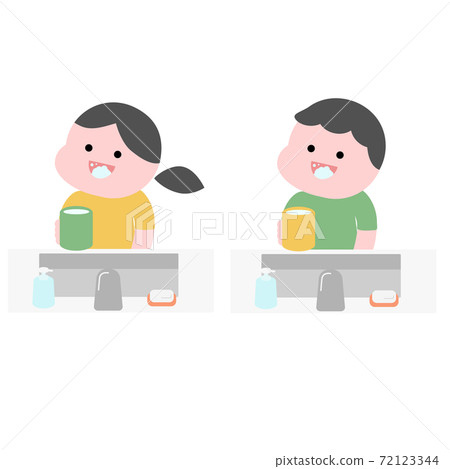 Gargling children illustration material - Stock Illustration [72123344 ...