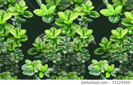 Continuous pattern background of green leaves - Stock Illustration ...