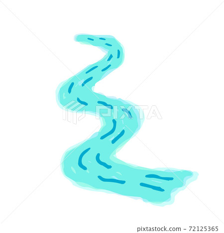 Cute River; Watercolor style icon, Hand drawn...-插圖素材 [72125365] - PIXTA圖庫