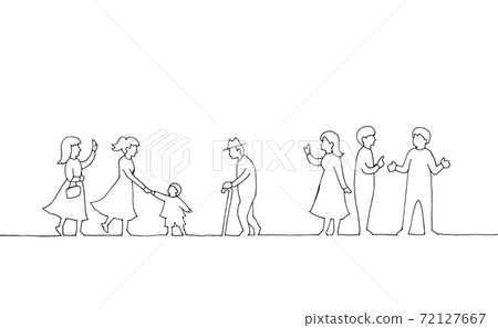 Hand-drawn line drawing illustration of various... - Stock Illustration ...