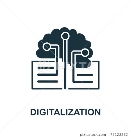 Digitalization icon. Simple line element... - Stock Illustration ...