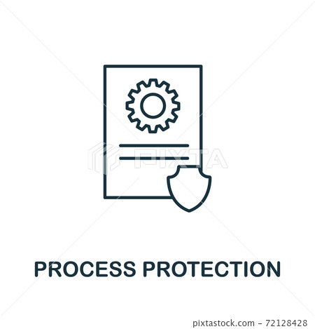 Process Protection icon from cyber security... - Stock Illustration ...
