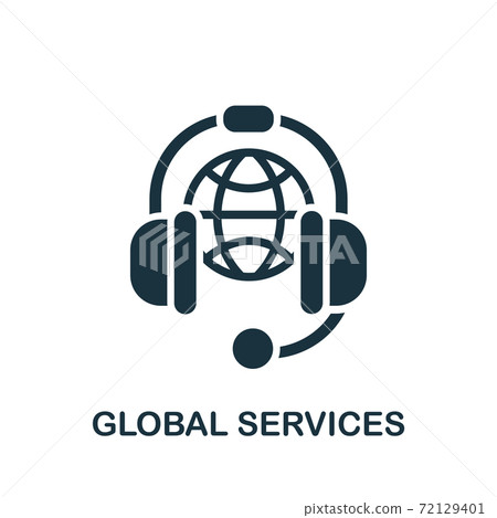 Global Services icon. Simple element from... - Stock Illustration ...