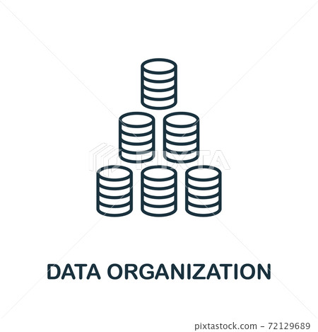 Data Organization icon. Line style element from... - Stock Illustration ...