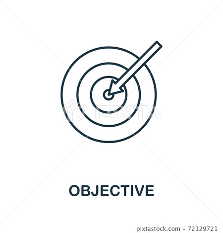 Objective icon. Line style element from... - Stock Illustration ...