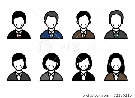 Middle-aged men and middle-aged women icon set... - Stock Illustration ...