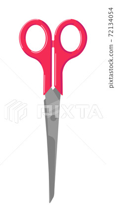Scissors with red handle isolated on white... - Stock Illustration ...