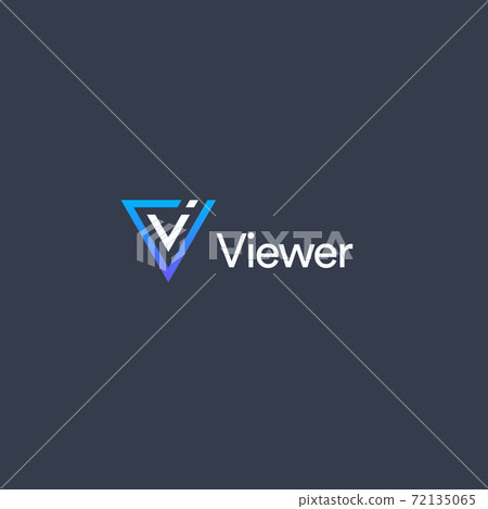 Viewer monogram, icon flat cartoon style vector... - Stock Illustration ...