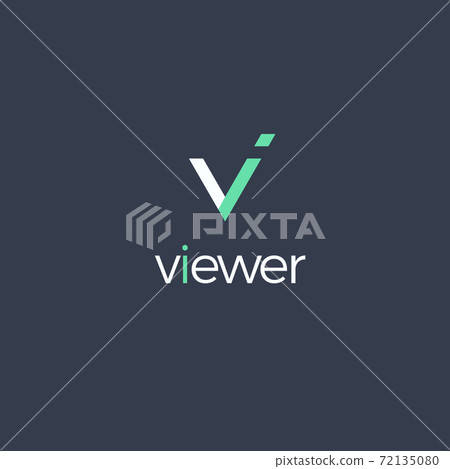 Viewer monogram, icon flat cartoon style vector... - Stock Illustration ...