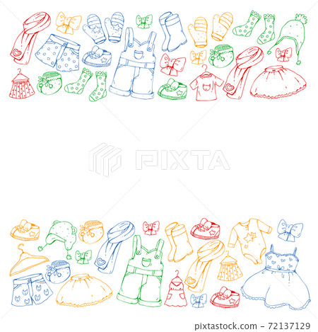Children clothes. Background for babies, kids... - Stock Illustration ...