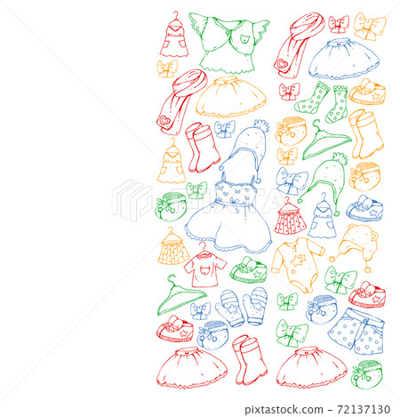 Children clothes. Background for babies, kids... - Stock Illustration ...