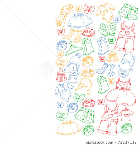 Children clothes. Background for babies, kids... - Stock Illustration ...