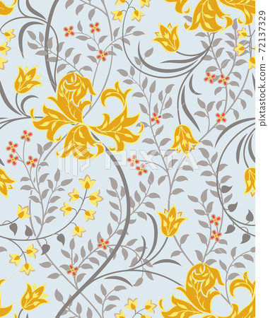 Floral seamless pattern with big yellow... - Stock Illustration ...