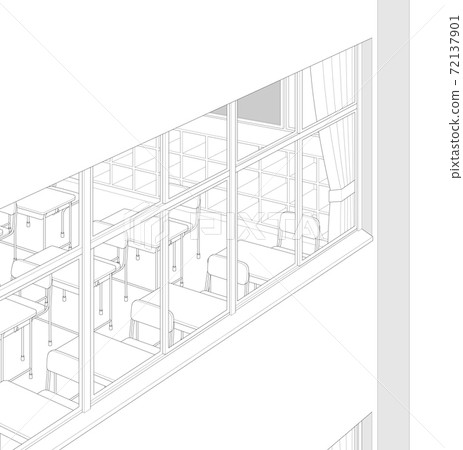 School building classroom window cartoon style... - Stock Illustration ...