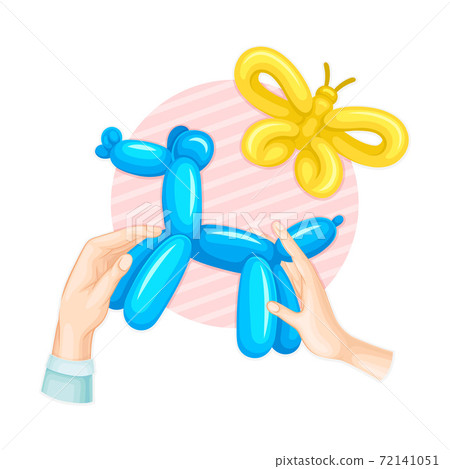 Hands Doing Balloon Modelling or Twisting as... - Stock Illustration ...