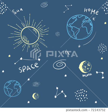 Universe seamless pattern vector illustration.... - Stock Illustration ...