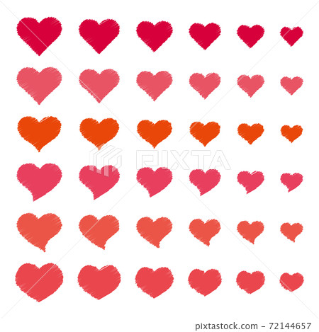 Red heart mark set handwritten style vector... - Stock Illustration ...