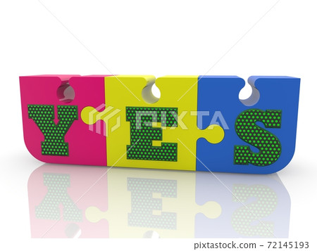 Yes concept on colorful puzzles - Stock Illustration [72145193] - PIXTA