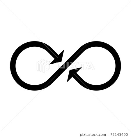 Infinity symbol icon with both side arrows.... - Stock Illustration ...