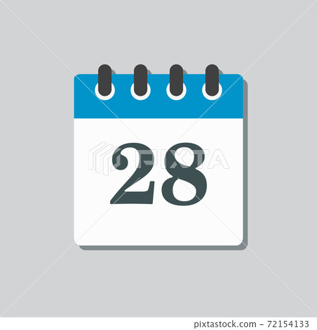 Icon calendar page day, template calendar date 28 - Stock Illustration ...