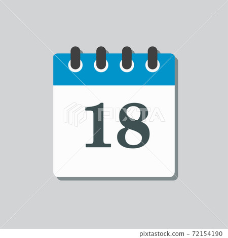 Icon calendar page day, template calendar date 18 - Stock Illustration ...