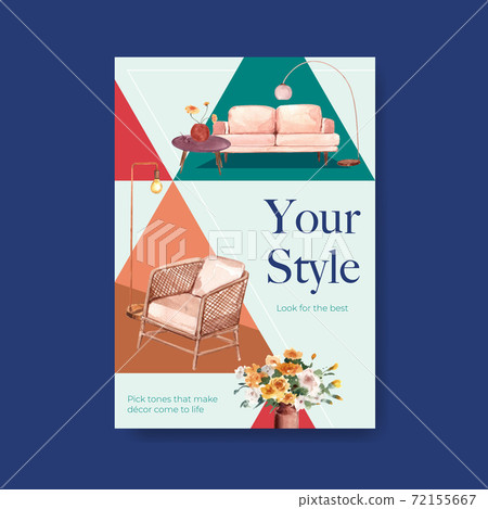 Poster template with terracotta decor concept... - Stock Illustration ...