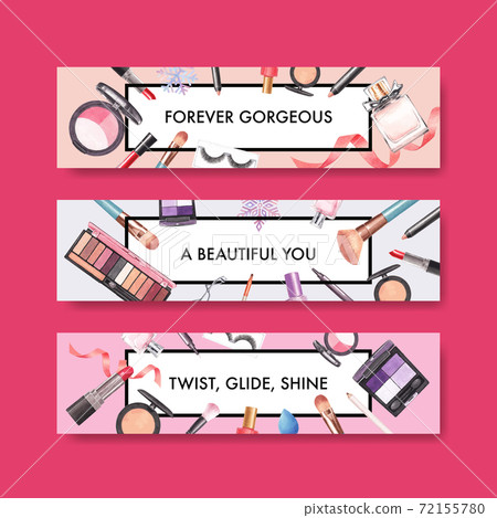 Banner template with makeup concept design for... - Stock Illustration ...