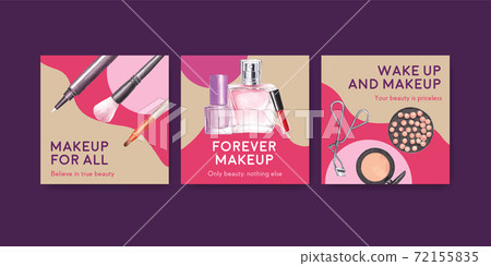 Ads template with makeup concept design for... - Stock Illustration ...