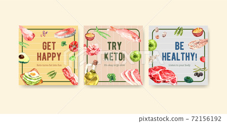 Advertise template with ketogenic diet concept... - Stock Illustration ...