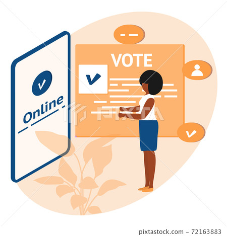 Vote Online Vector People Election E-voting - Stock Illustration ...
