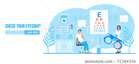 Eye doctor concept for health care banner.... - Stock Illustration ...