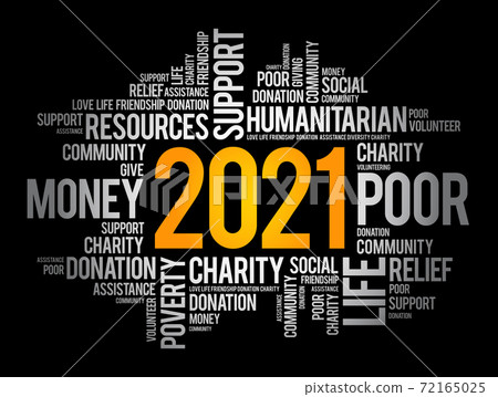 2021 social word cloud collage, concept background - Stock Illustration ...