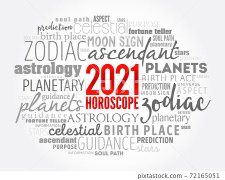 Your 2021 HOROSCOPE word cloud collage ,... - Stock Illustration ...