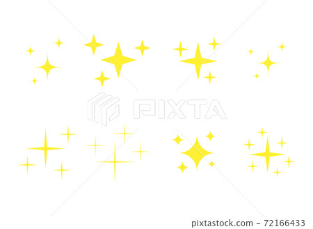 Yellow spark emoji icons set. Golden glowing... - Stock Illustration ...