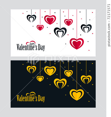 Ornate Horizontal Valentines Day Cards with...-插圖素材 [72171571] - PIXTA圖庫