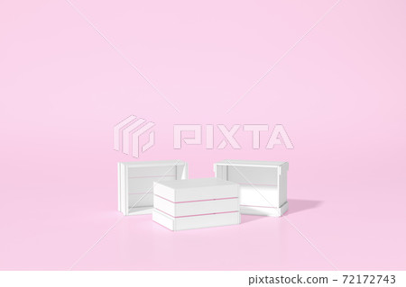 White box podium stage backdrop on pastel pink... - Stock Illustration ...