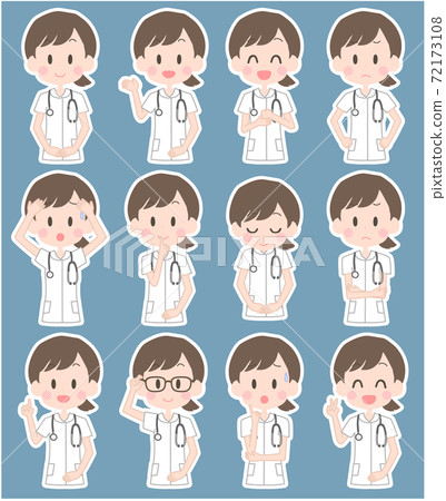 Nurse facial expression set - Stock Illustration [72173108] - PIXTA