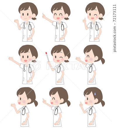 Nurse facial expression set - Stock Illustration [72173111] - PIXTA