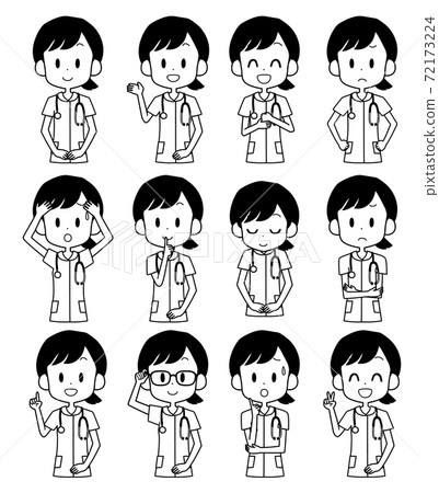 Nurse facial expression set - Stock Illustration [72173224] - PIXTA