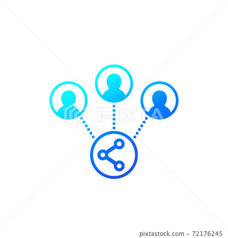 people sharing icon on white - Stock Illustration [72176245] - PIXTA