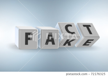 Face or fact concept with turning cubes - Stock Illustration [72176325 ...