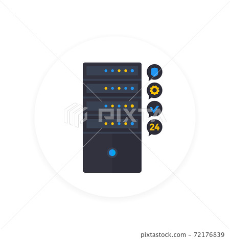server icon in flat style - Stock Illustration [72176839] - PIXTA