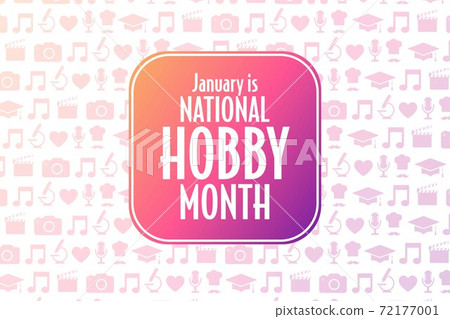 January is National Hobby Month. Holiday... - Stock Illustration ...