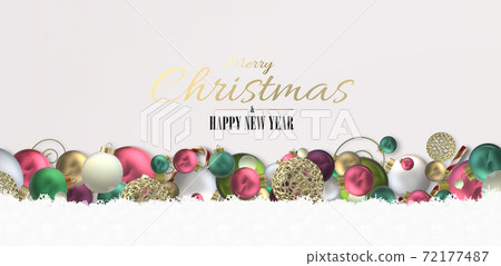 Horizontal Xmas holiday card - Stock Illustration [72177487] - PIXTA