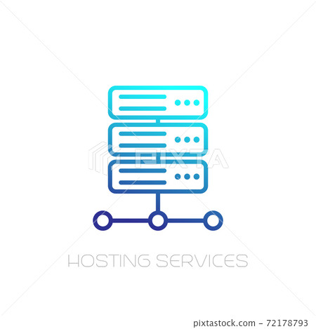 server, hosting services line icon on white - Stock Illustration ...