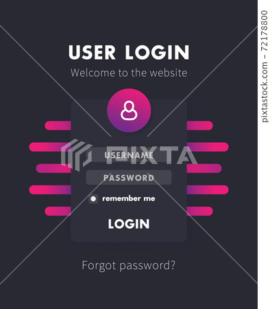 User Login window design, vector template - Stock Illustration ...