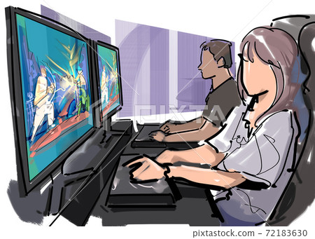 Pro Gamer-Play against people from all over the... - Stock Illustration ...